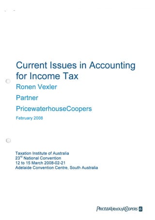 Current issues in tax accounting_TIA Paper | PDF