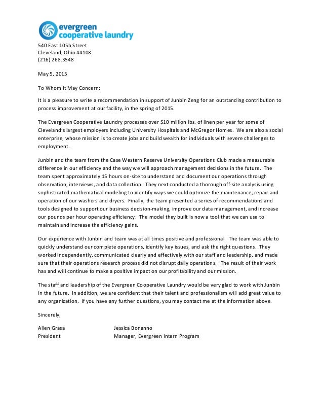 Junbin ECL - CWRU Letter of Recommendation