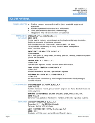 Joseph K. Resume | DOCX