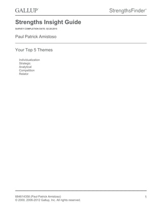 Gallup Strengths Finder Report Summary | PDF