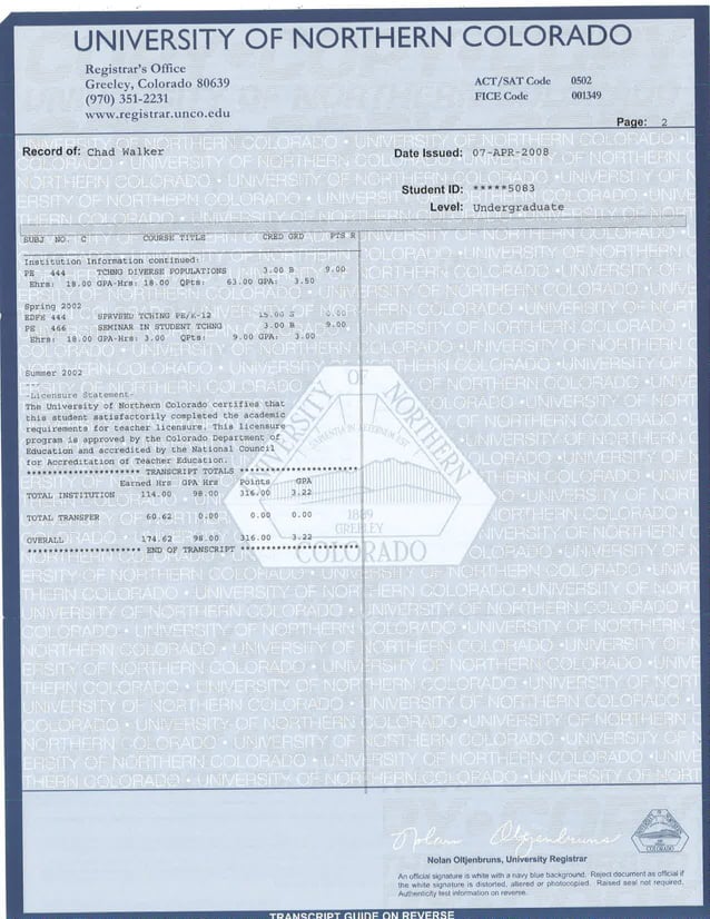 UNC transcripts | PDF