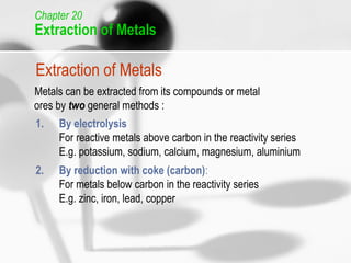 C20 extraction of metals | PPT
