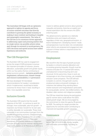 C20 Statement to G20 Leaders Summit | PDF | Free Download