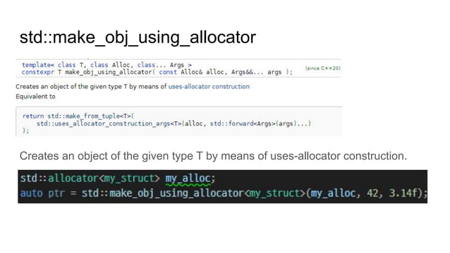 C++20 Utility functions to implement uses-allocator construction | PPT