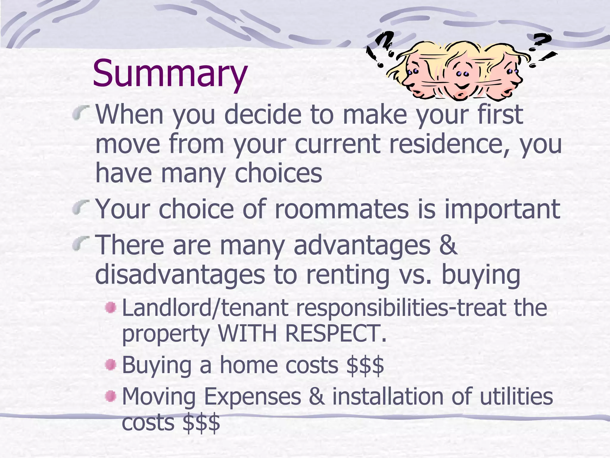 Personal Finance - Housing Options | PPT