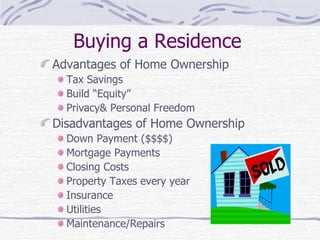 Personal Finance - Housing Options | PPT