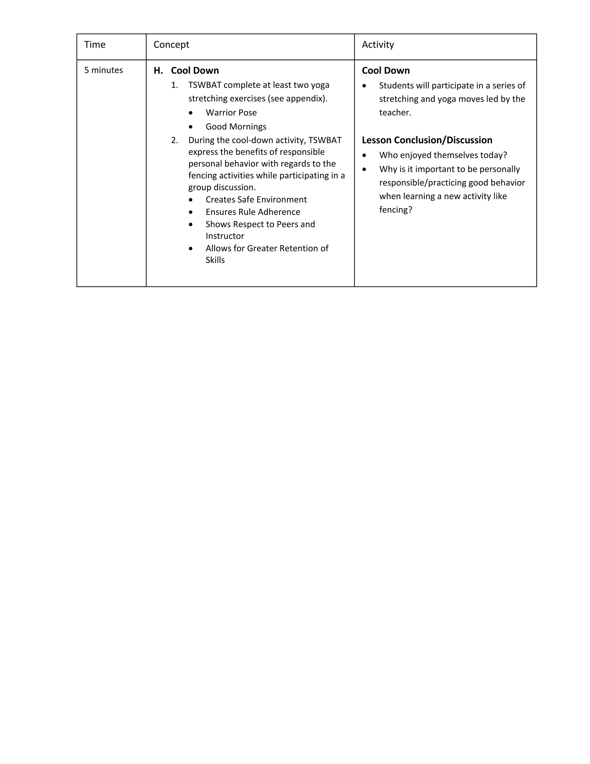 Fencing Lesson Plan-JYoung-002 | PDF