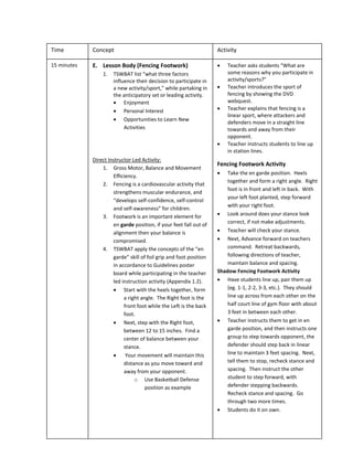 Fencing Lesson Plan-JYoung-002 | PDF | Track and Field | Sports