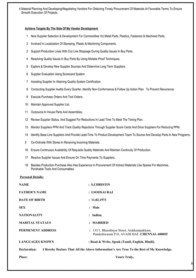 CHRISTIN RESUME BLR | DOC | Woodworking | Arts and Crafts