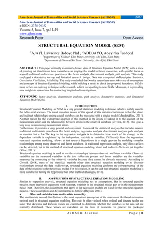 STRUCTURAL EQUATION MODEL (SEM) | PDF | Physics | Science