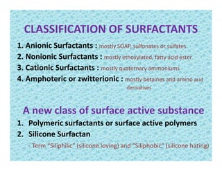 Surfactant Class for Cosmetics Formulation | PPT