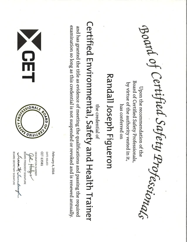 CET Certification | PDF