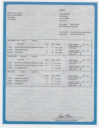 ITT Tech Transcripts | PDF