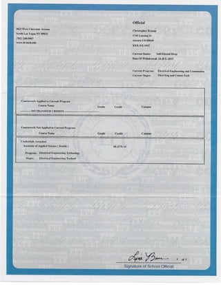 ITT Tech Transcripts | PDF