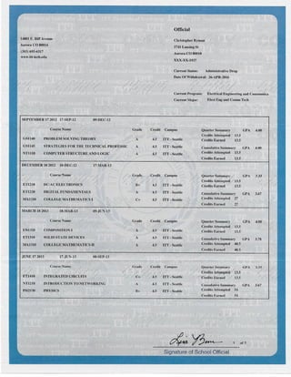 ITT Tech Transcripts | PDF