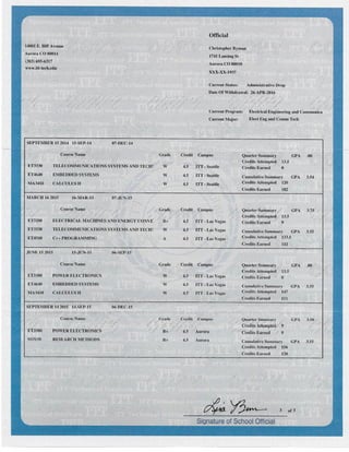 ITT Tech Transcripts | PDF