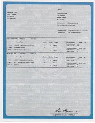 ITT Tech Transcripts | PDF