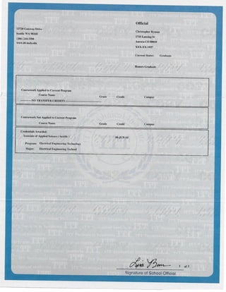 ITT Tech Transcripts | PDF