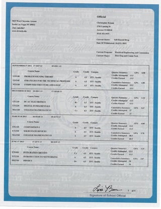 ITT Tech Transcripts | PDF