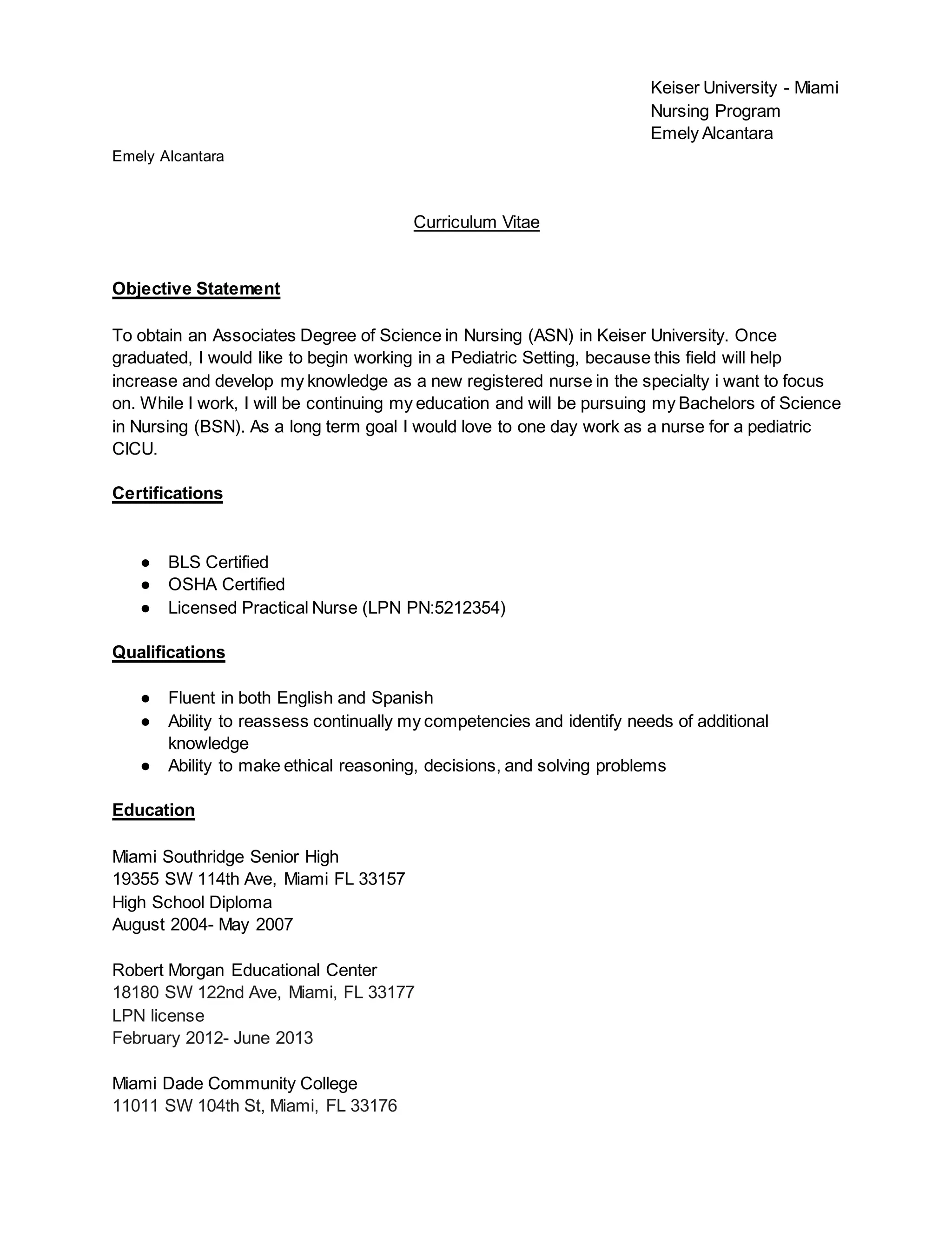 CurriculumVitae semester 2 | DOCX