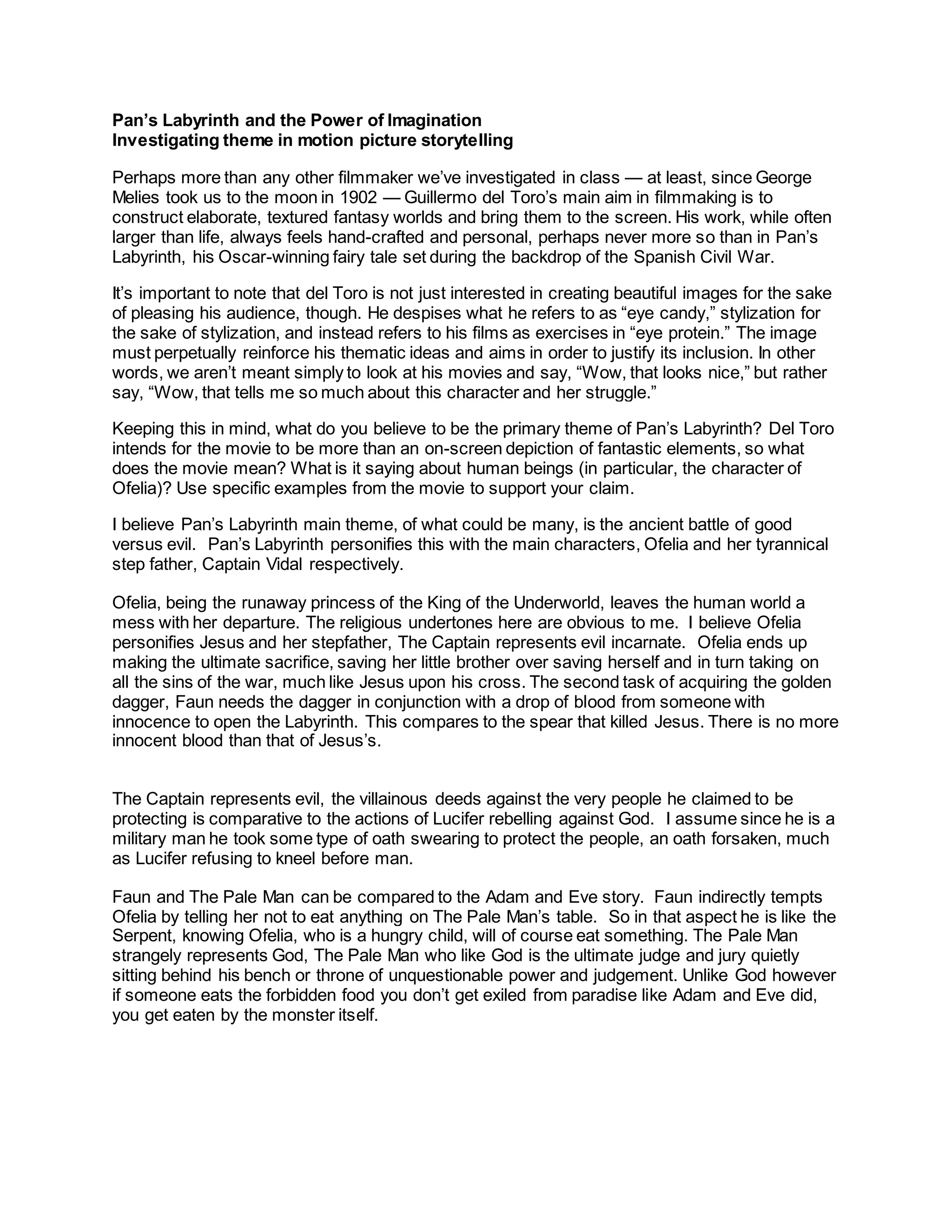 Pan's Labyrinth Paper | DOCX