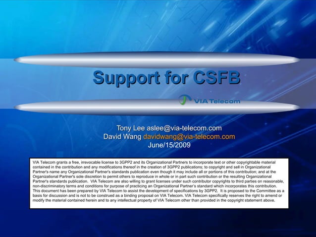 C22 20090615-030 via csfb support | PPT