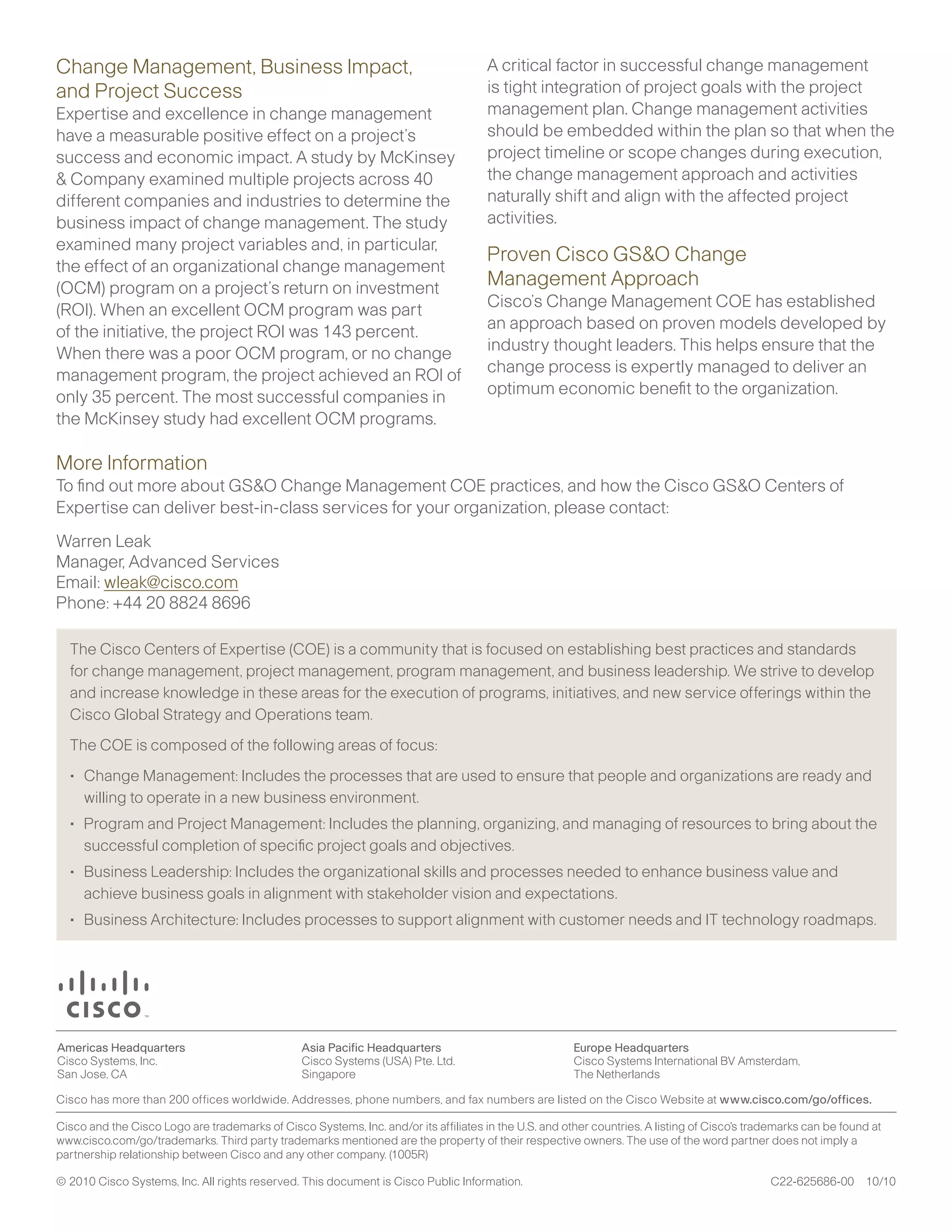 Cisco Data Sheet Change Management | PDF