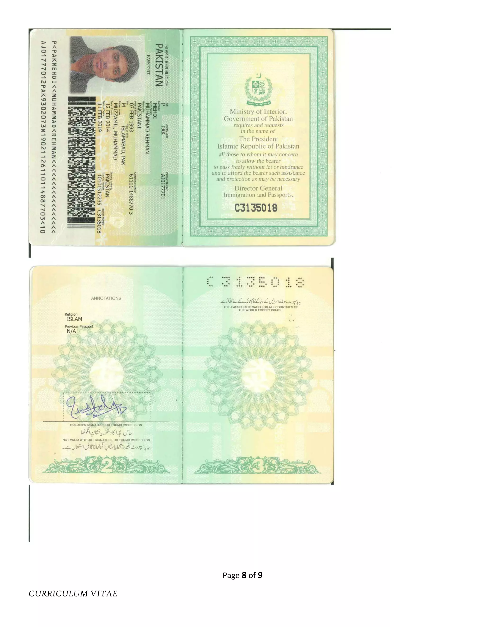 Muhammad Rehman Mehdi final C.v2 (1)2222 | PDF