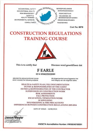 F. Earle CR 2014 Cerificate | PDF