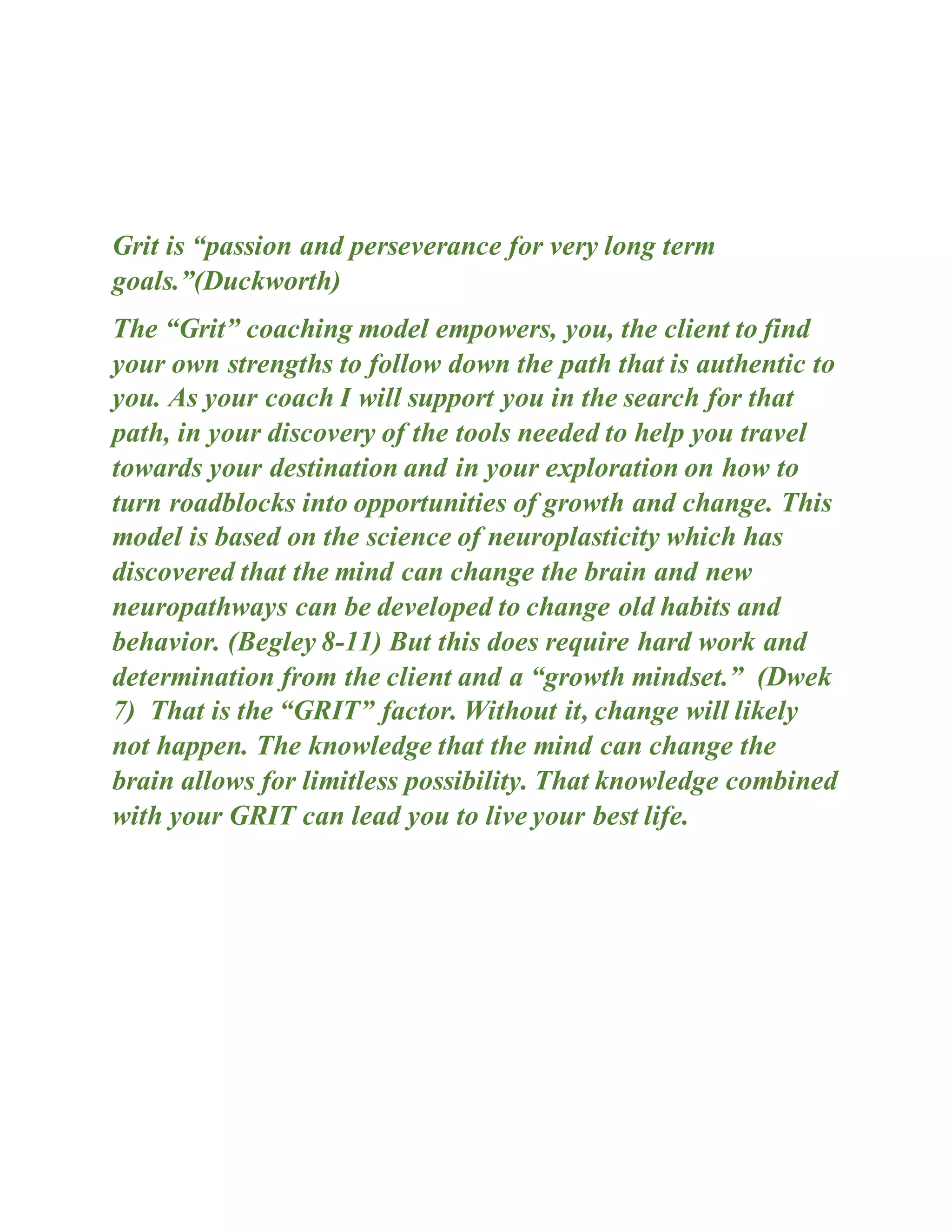 Grit Coaching Model | DOCX