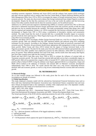 Economic Development Implications of the International Financial Institutions Loans: A Focus on ...