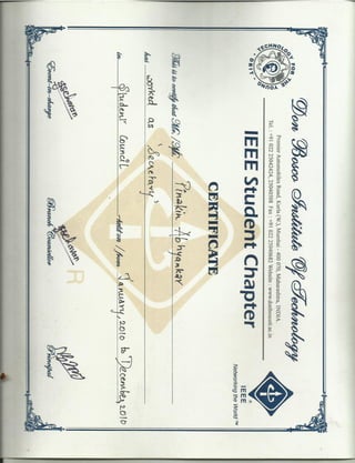 IEEE Secreary - DBIT | PDF