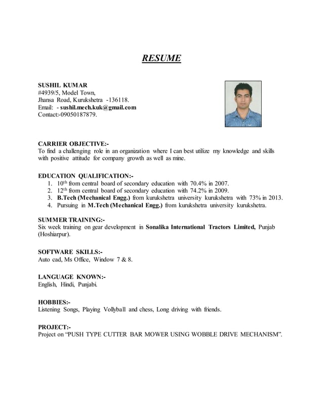 sushil kumar resume 2 | PDF