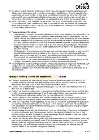 Platt OFSTED REPORT 2015 | PDF