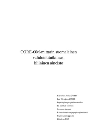 CORE-OM | PDF