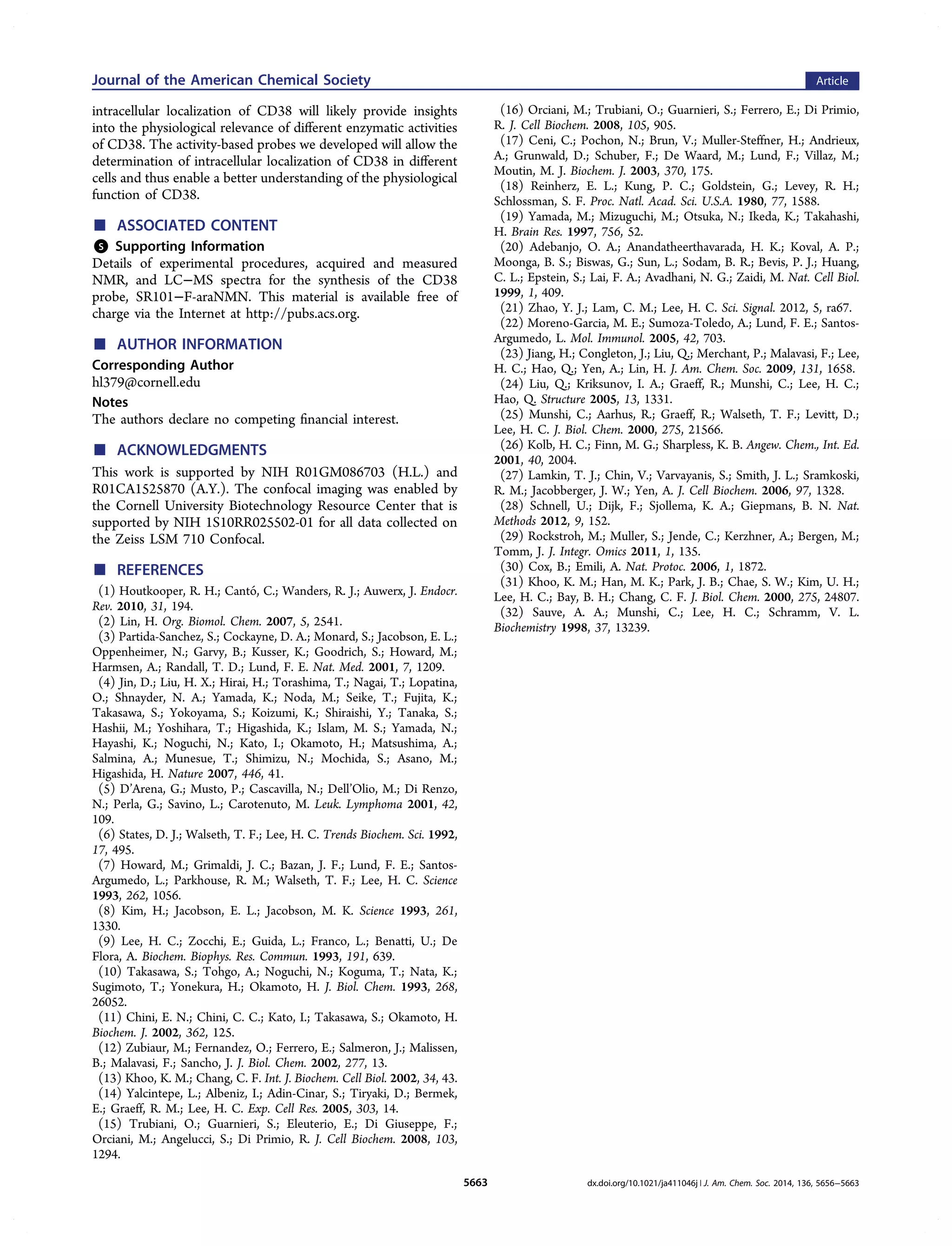 JACS-CD38 localization using a fluorescent probe | PDF