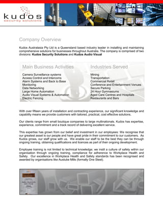 Company Profile Kudos_V7.3 | PDF