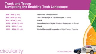 Circularity 23: Track and Trace: Navigating the Enabling Technology Landscape | PDF