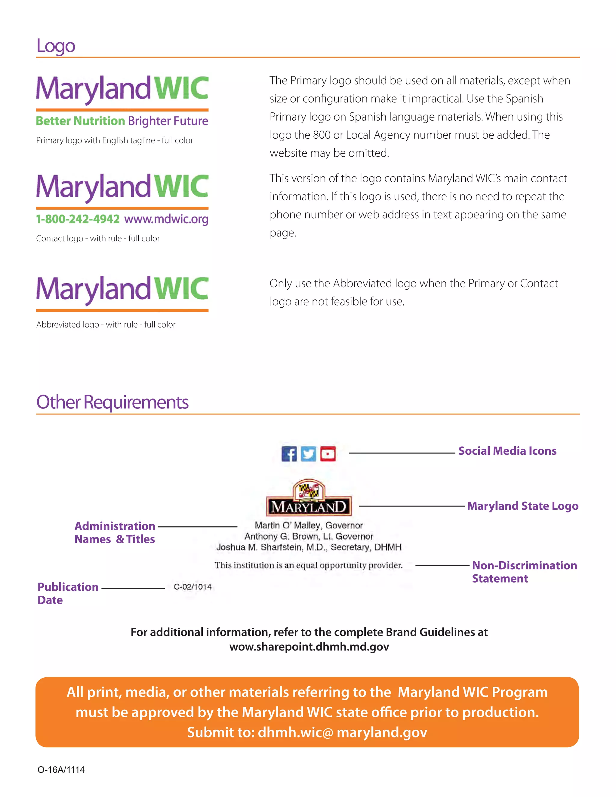Maryland WIC Brand Guidelines - Quick Reference Guide | PDF