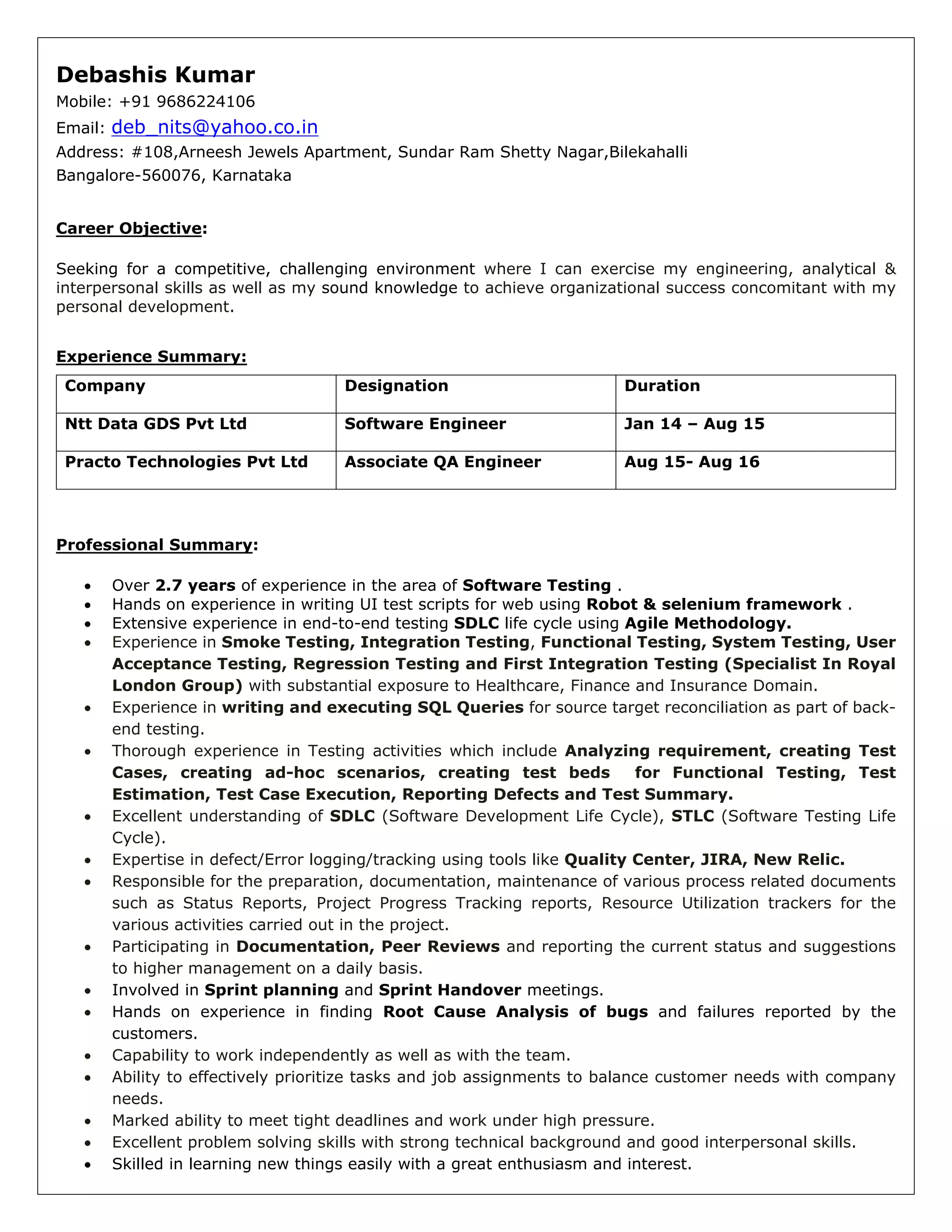 Debashis_Automation_Testing | PDF