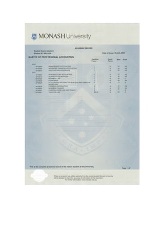 Monash transcript | DOC