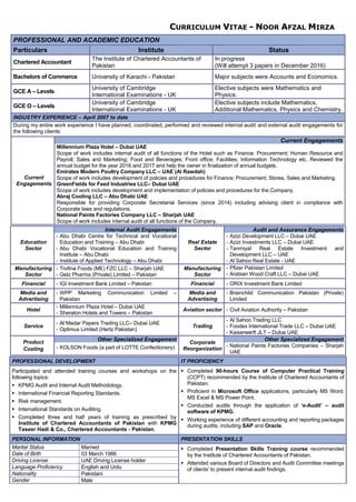 CV - Noor Afzal Mirza | PDF