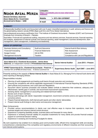 CV - Noor Afzal Mirza | PDF