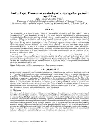 Formatted Invited SPIE paper (2) | PDF | Chemistry | Science