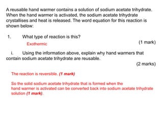C2.5 exothermic and endothermic reactions | PPTX
