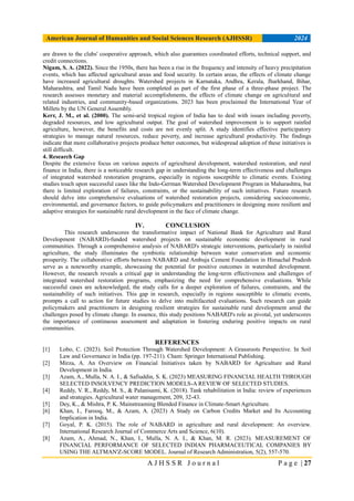 Role of NABARD-funded watershed projects in Sustainable Economic ...