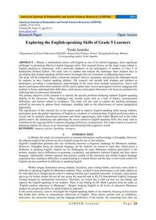 Exploring the English-speaking Skills of Grade 5 Learners | PDF