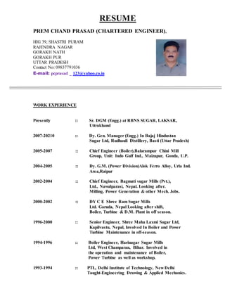 RESUME of PC prasad | DOCX