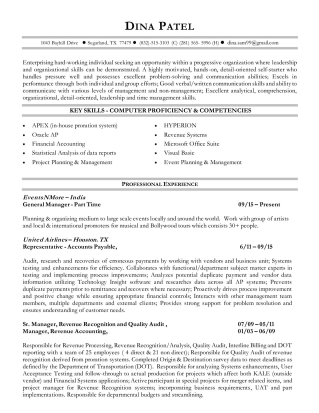 Dina Patel Resume | DOCX | Business Accounting & Finance | Business
