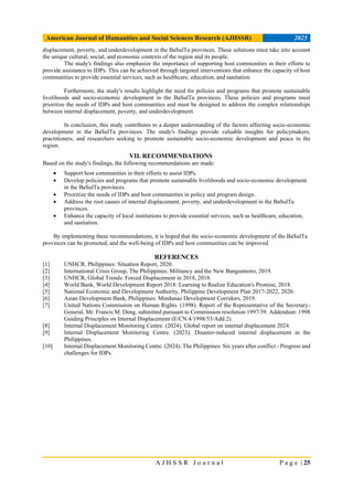 INTERNAL DISPLACEMENT AND LIVELIHOOD CHALLENGES: FACTORS AFFECTING ...
